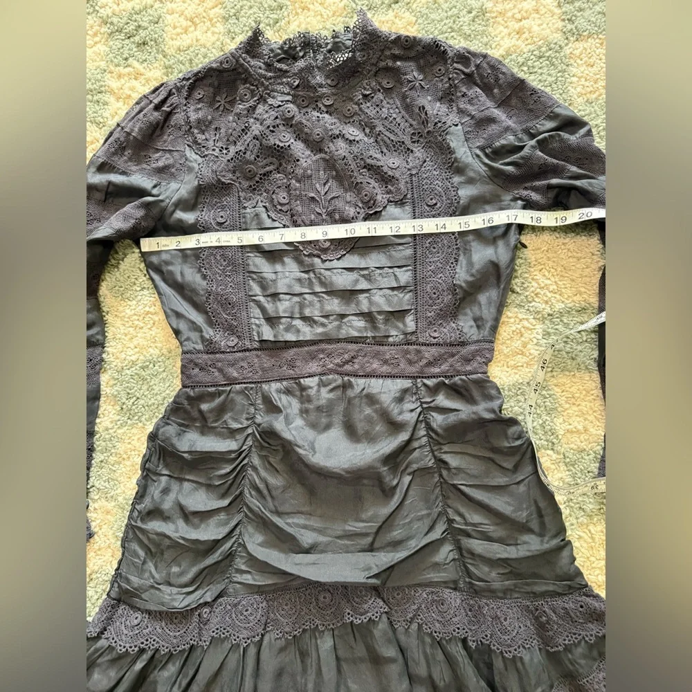 LoveShackFancy | Dresses | Loveshackfancy Harmon Black 0 Silk Ruffle ...